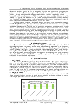 A Development of Students’ Worksheet Based on Contextual Teaching and Learning | PDF