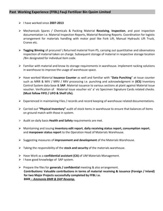 C.V | PDF | Logistics | Business