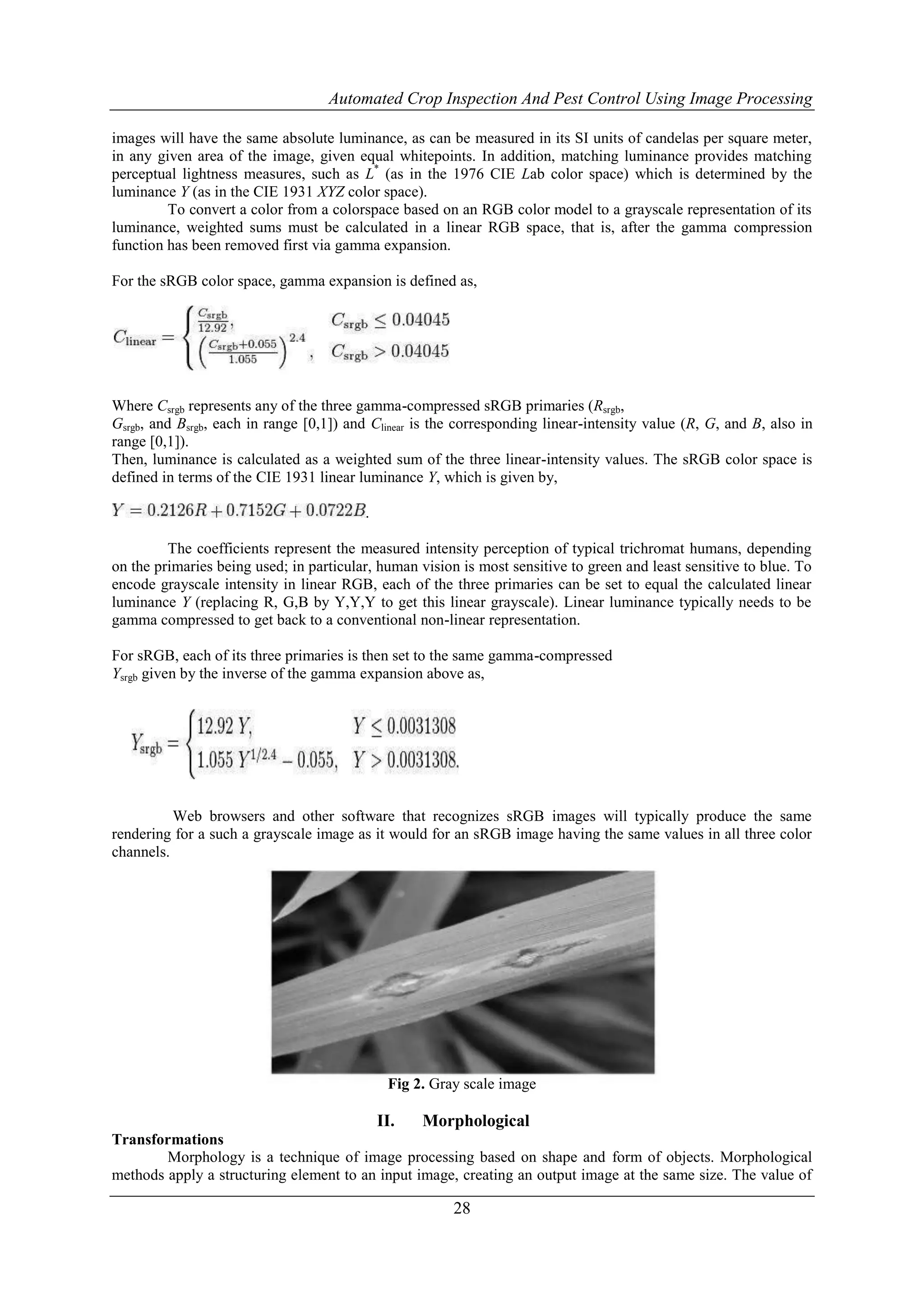 Automated Crop Inspection and Pest Control Using Image Processing | PDF