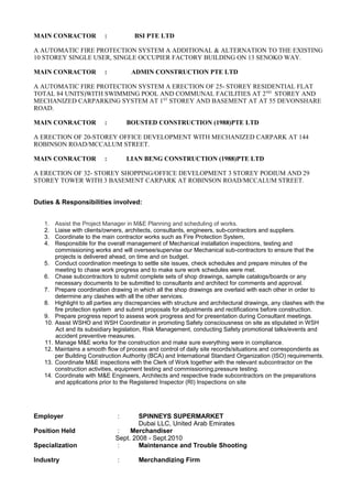 rolly resume | DOC | Construction Industry | Industries