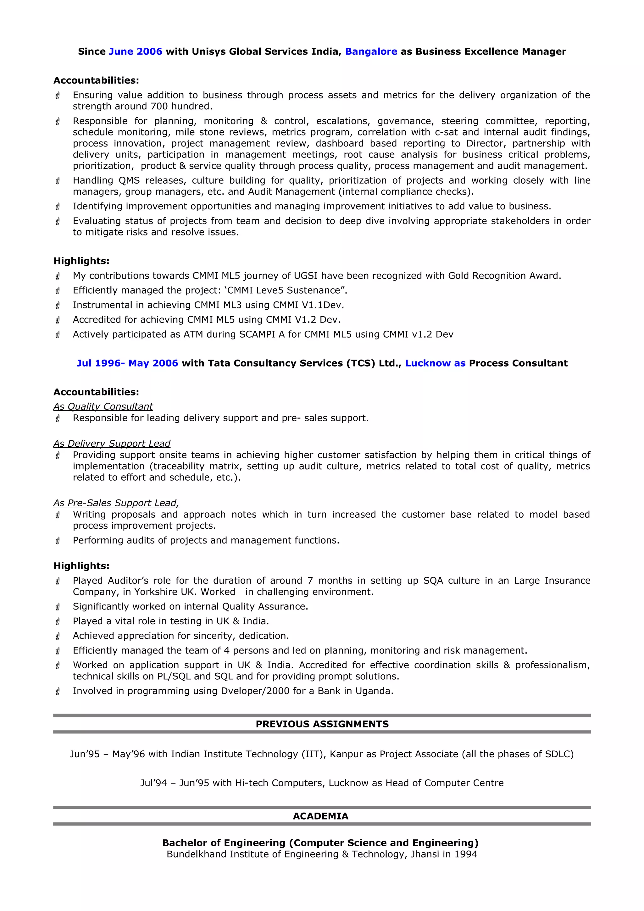 Resume of Ram Nigam-Quality_Mgmt | DOC