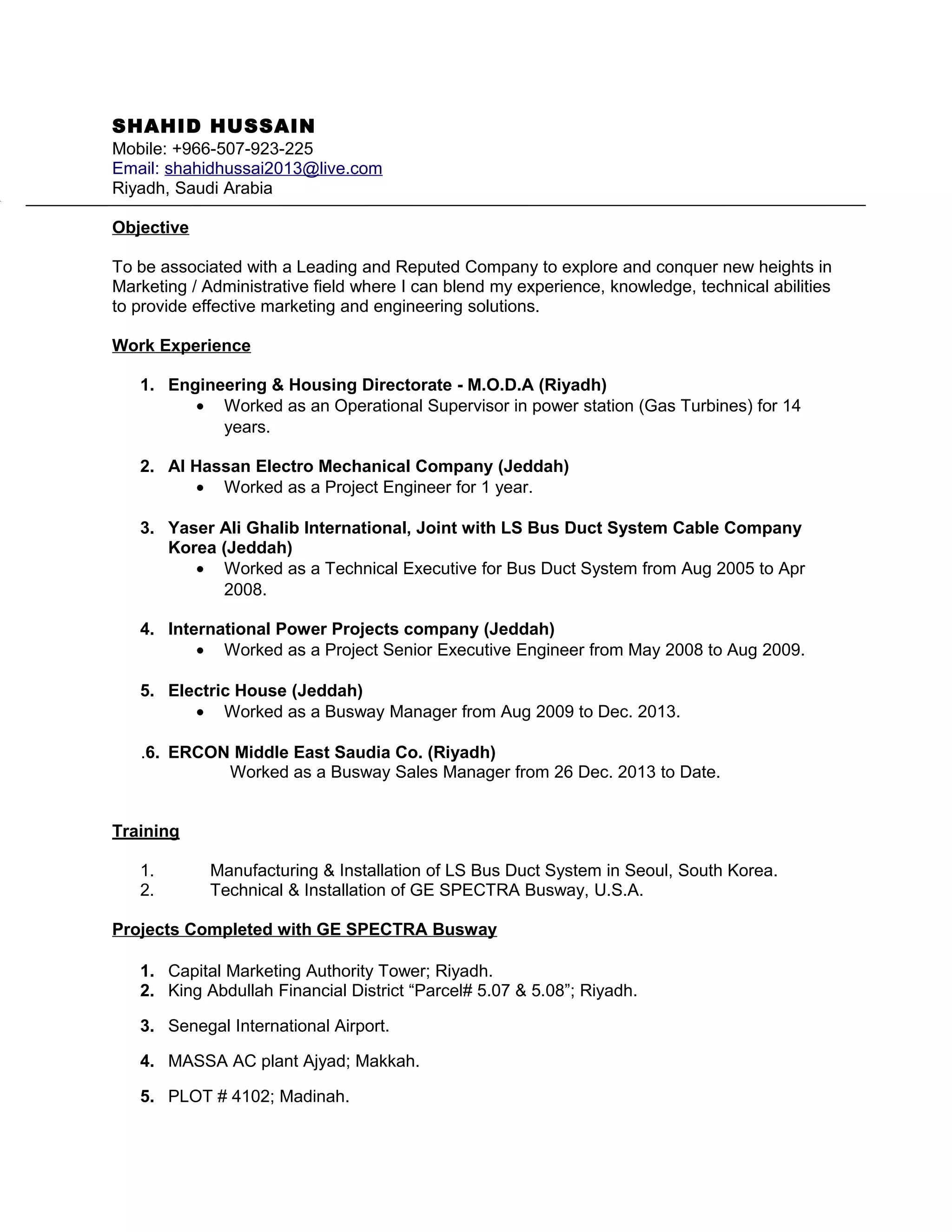 SHAHID HUSSAIN CV | DOC