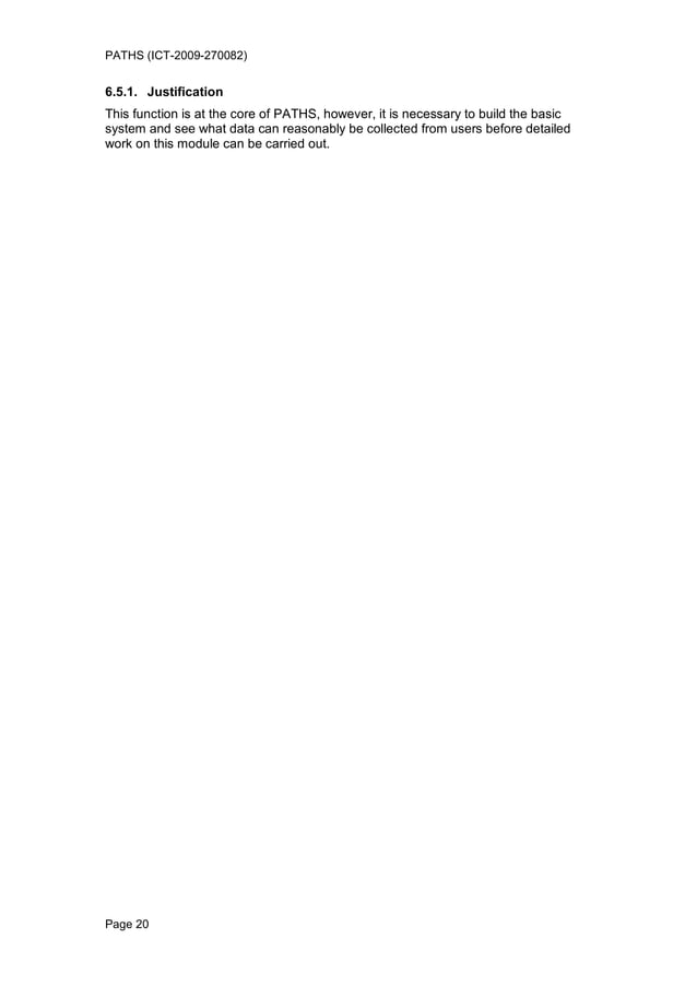 PATHS Functional specification first prototype | PDF