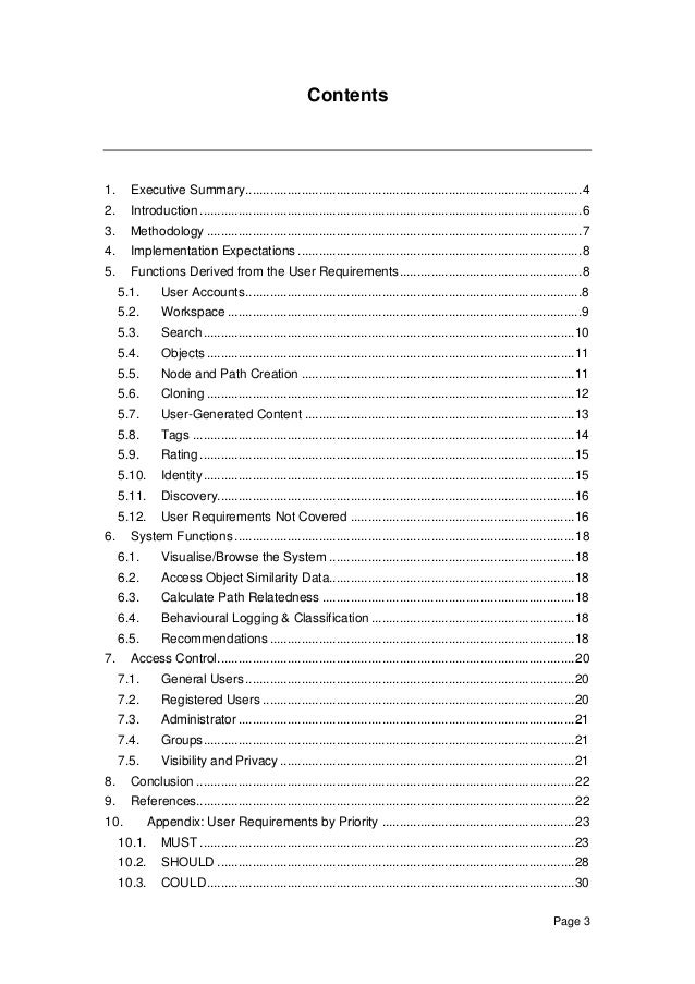 PATHS Functional specification first prototype