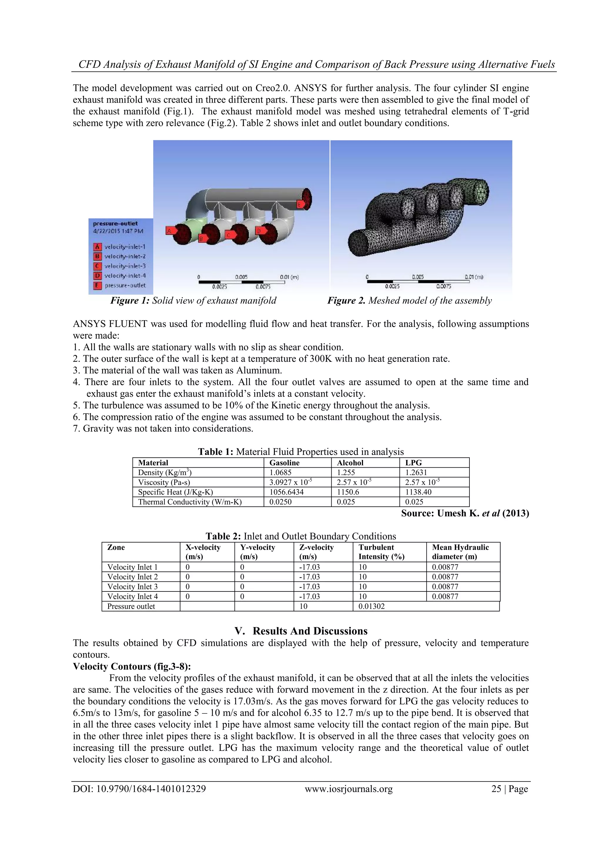 CFD Analysis of Exhaust Manifold of SI Engine and Comparison of Back ...