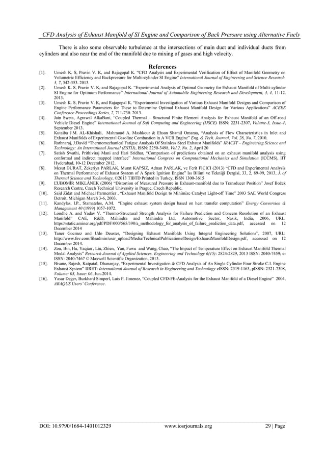 CFD Analysis of Exhaust Manifold of SI Engine and Comparison of Back ...