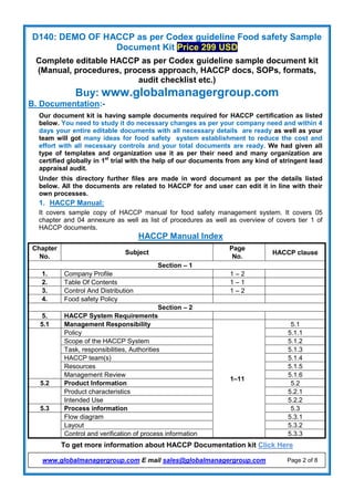 HACCCP document manual procedure | PDF | Technology & Computing