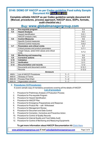 HACCCP document manual procedure | PDF | Technology & Computing