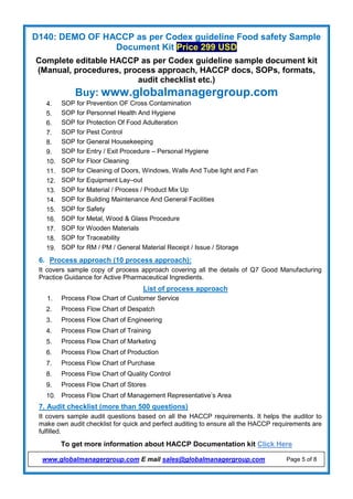 HACCCP document manual procedure | PDF | Technology & Computing