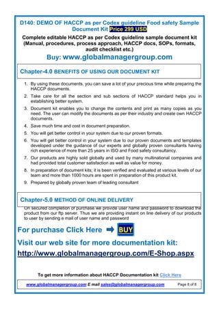 HACCCP document manual procedure | PDF | Technology & Computing