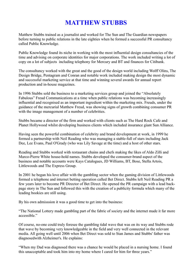 MATTHEWPRESSRELEASEVERSION2 | PDF