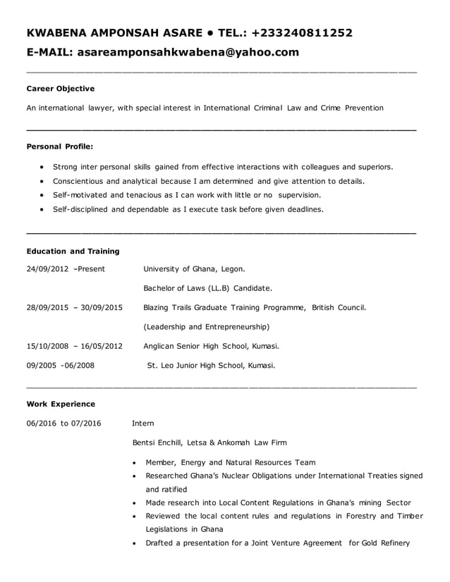 CV of KWABENA AMPONSAH ASARE | PDF