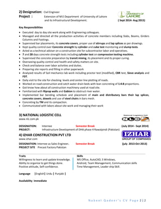 nabeel resume hrl | PDF | Civil Engineering Industry | Industries