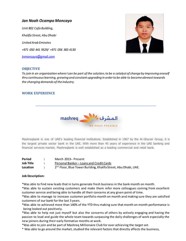 Jan Noah Moncayo Resume | PDF | Free Download