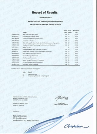 Cert IV Certificate Report of Results | PDF