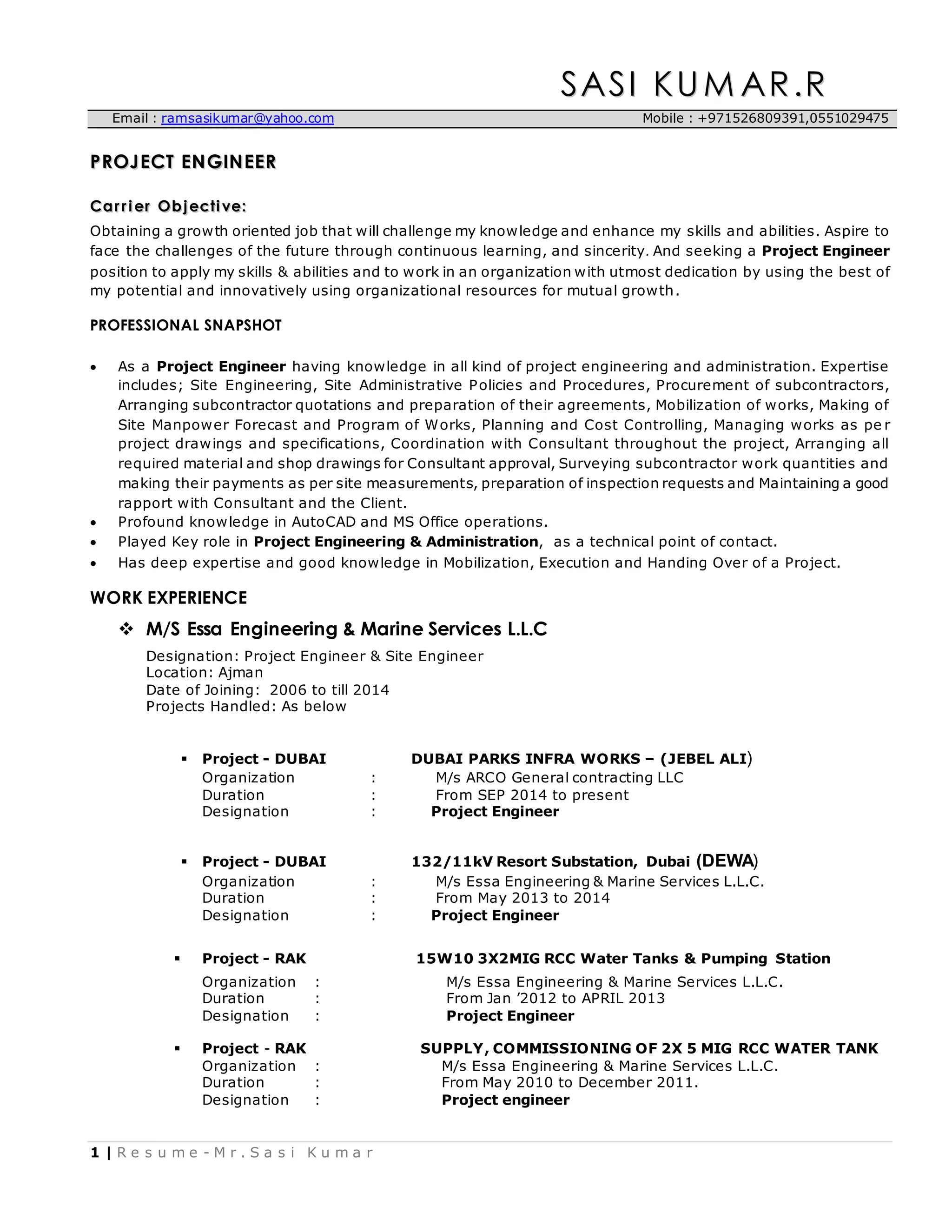 SASI NEW RESUME | PDF