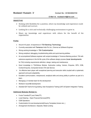 Mudassir_T24.Resume | DOC