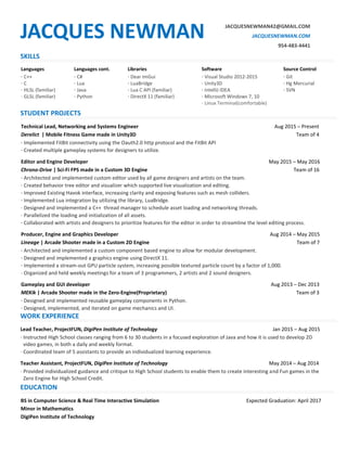 JacquesNewmanResume | PDF