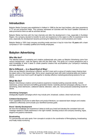 Babylon Group - Media Services | PDF | Media Industry | Industries