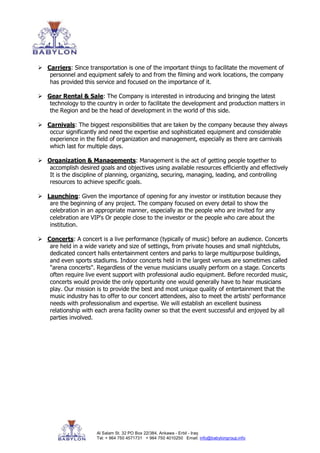 Babylon Group - Media Services | PDF | Media Industry | Industries