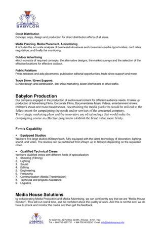 Babylon Group - Media Services | PDF | Media Industry | Industries