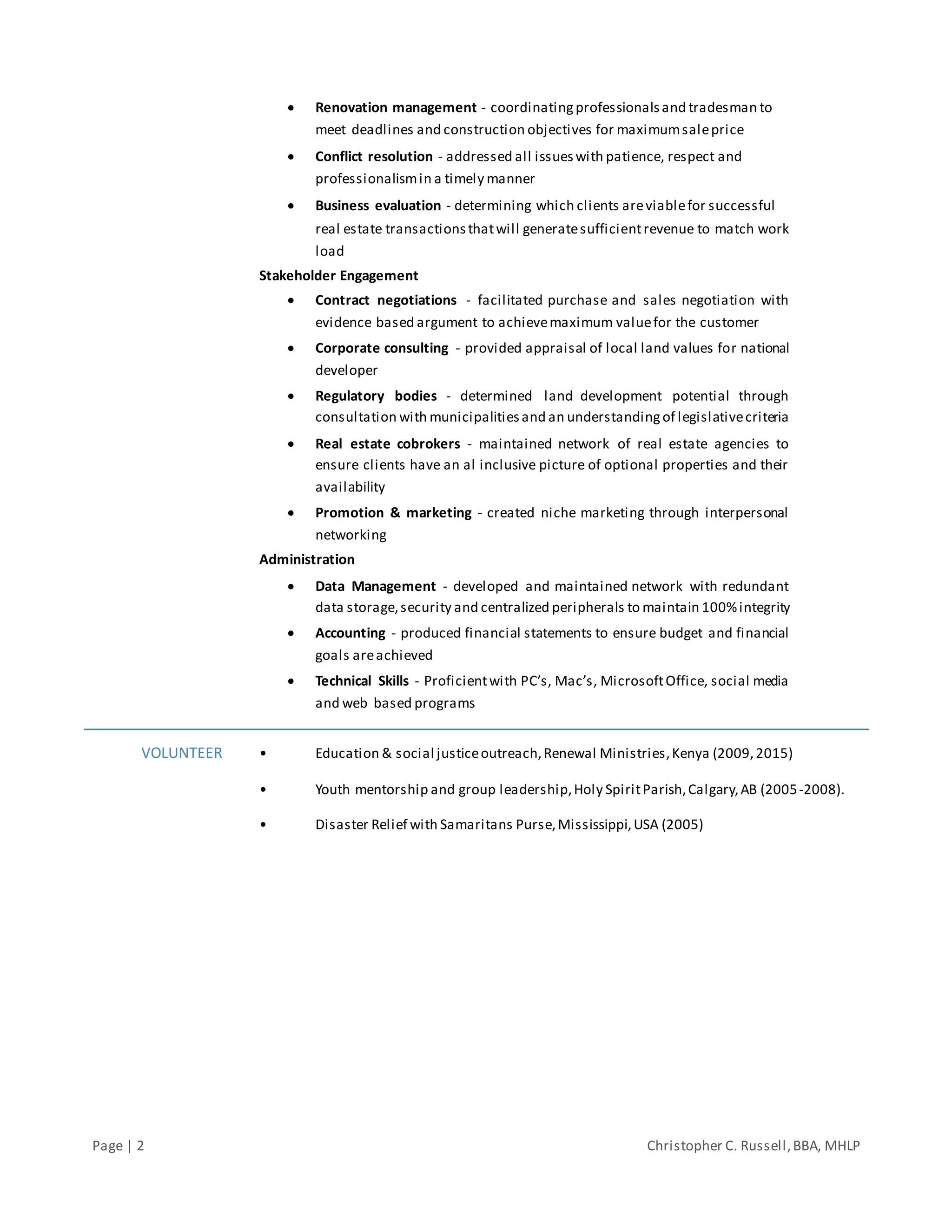 Christopher Russell CV | DOCX