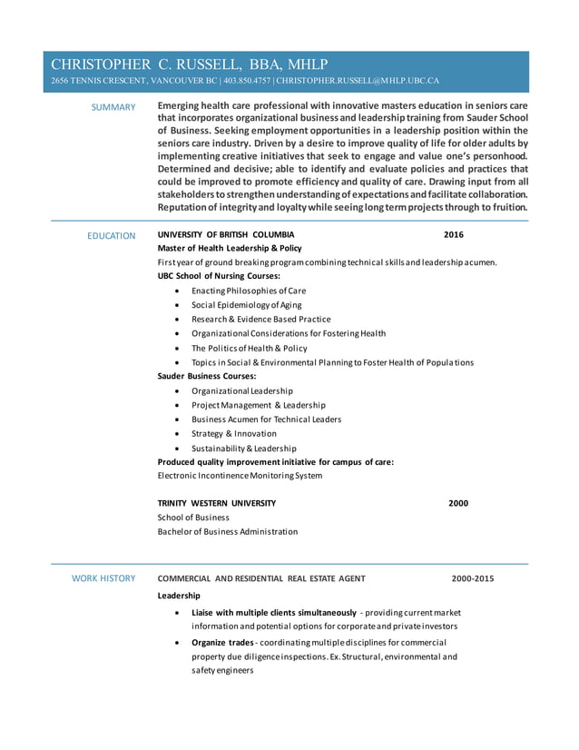 Christopher Russell CV | PDF