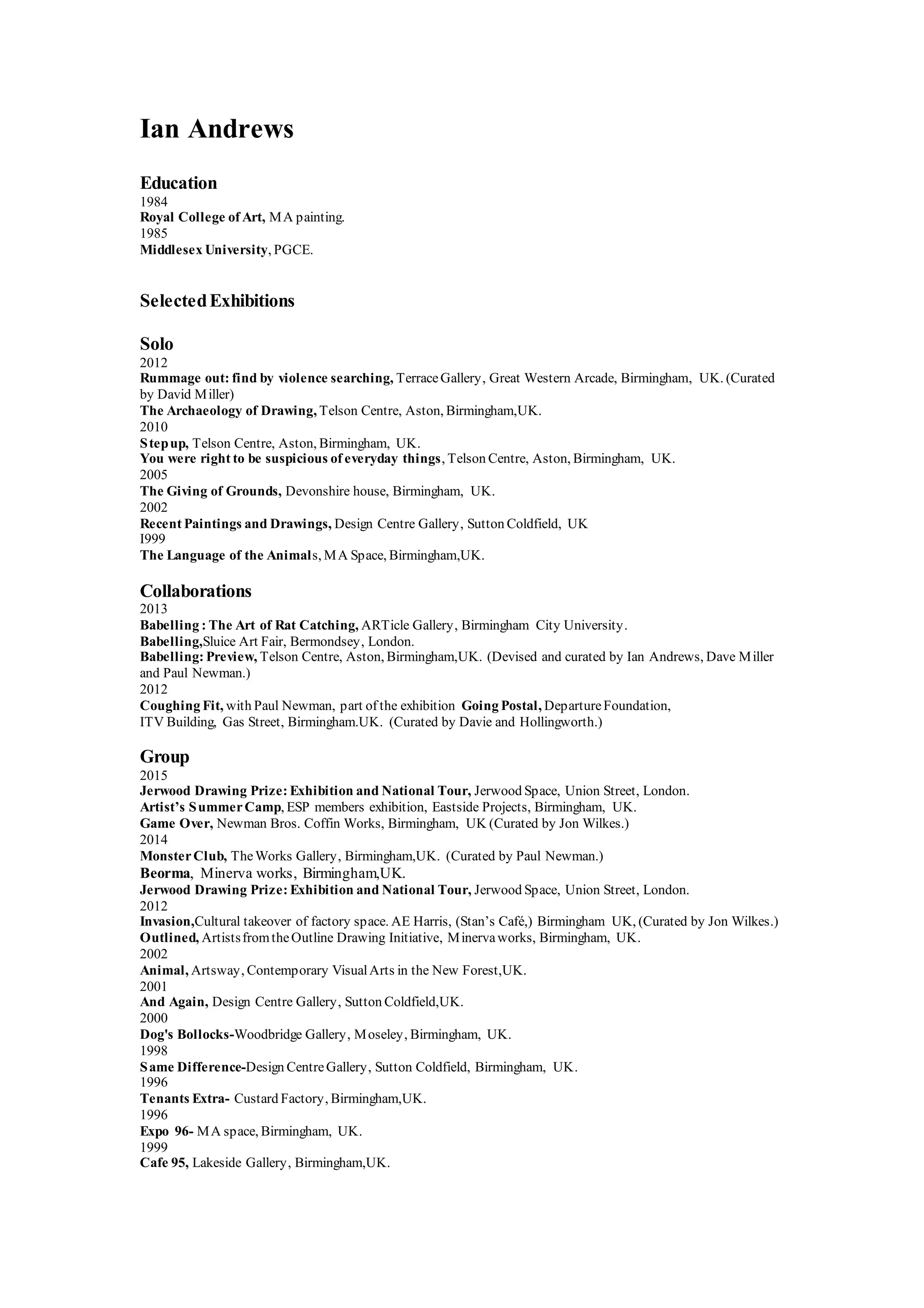 Ian Andrews CV | PDF