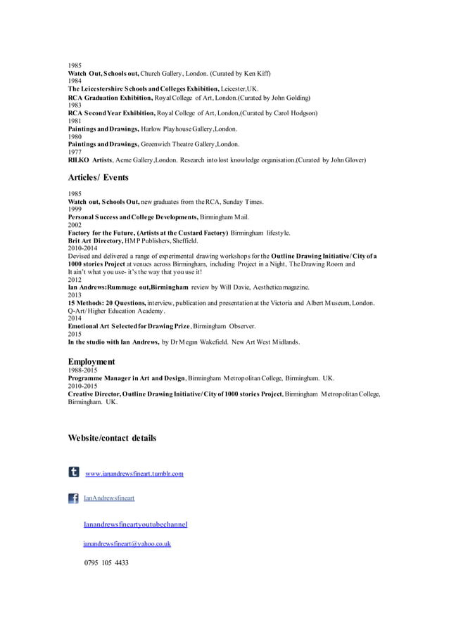 Ian Andrews CV | PDF