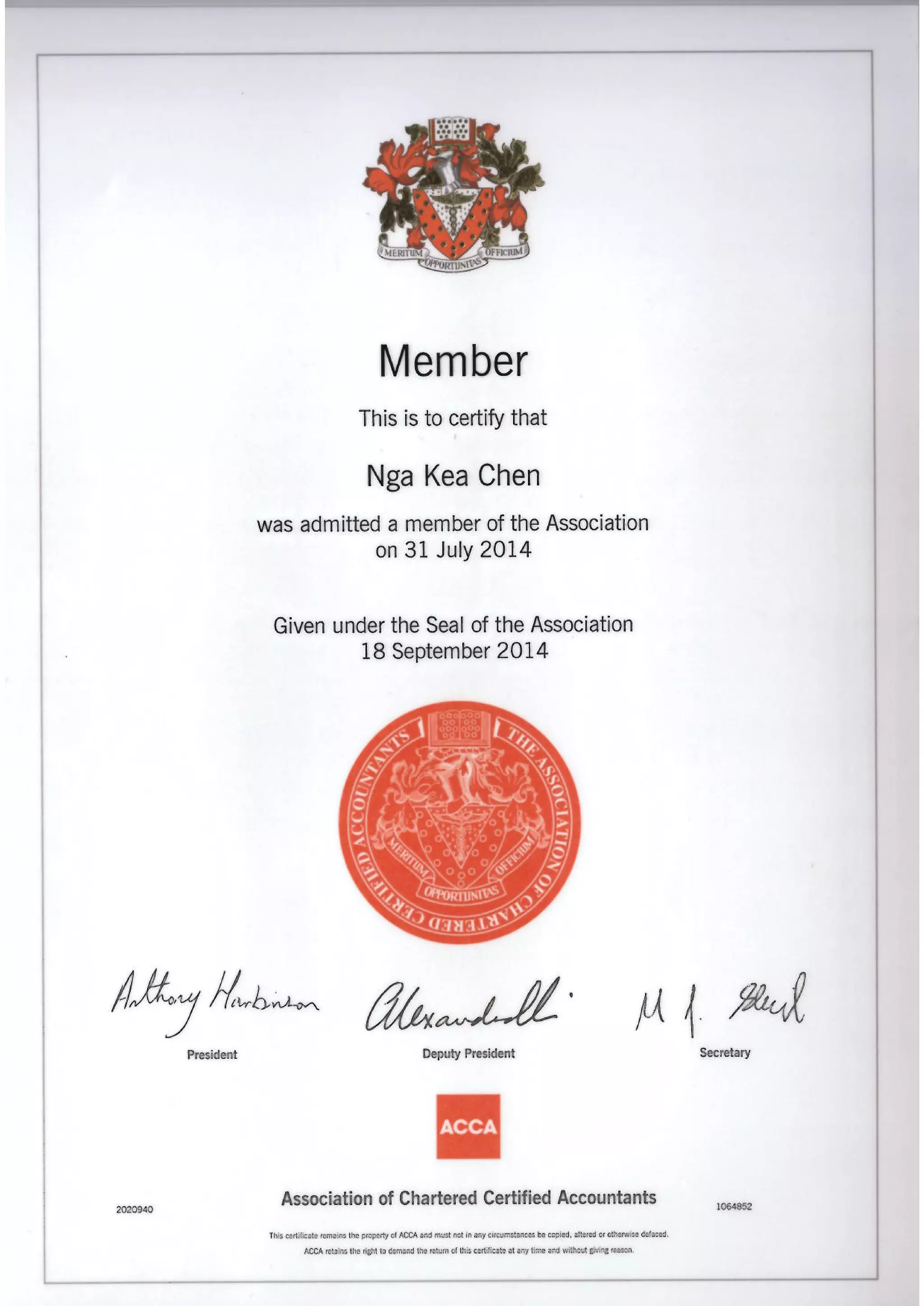 Highest Academic Cert (ACCA) | PDF