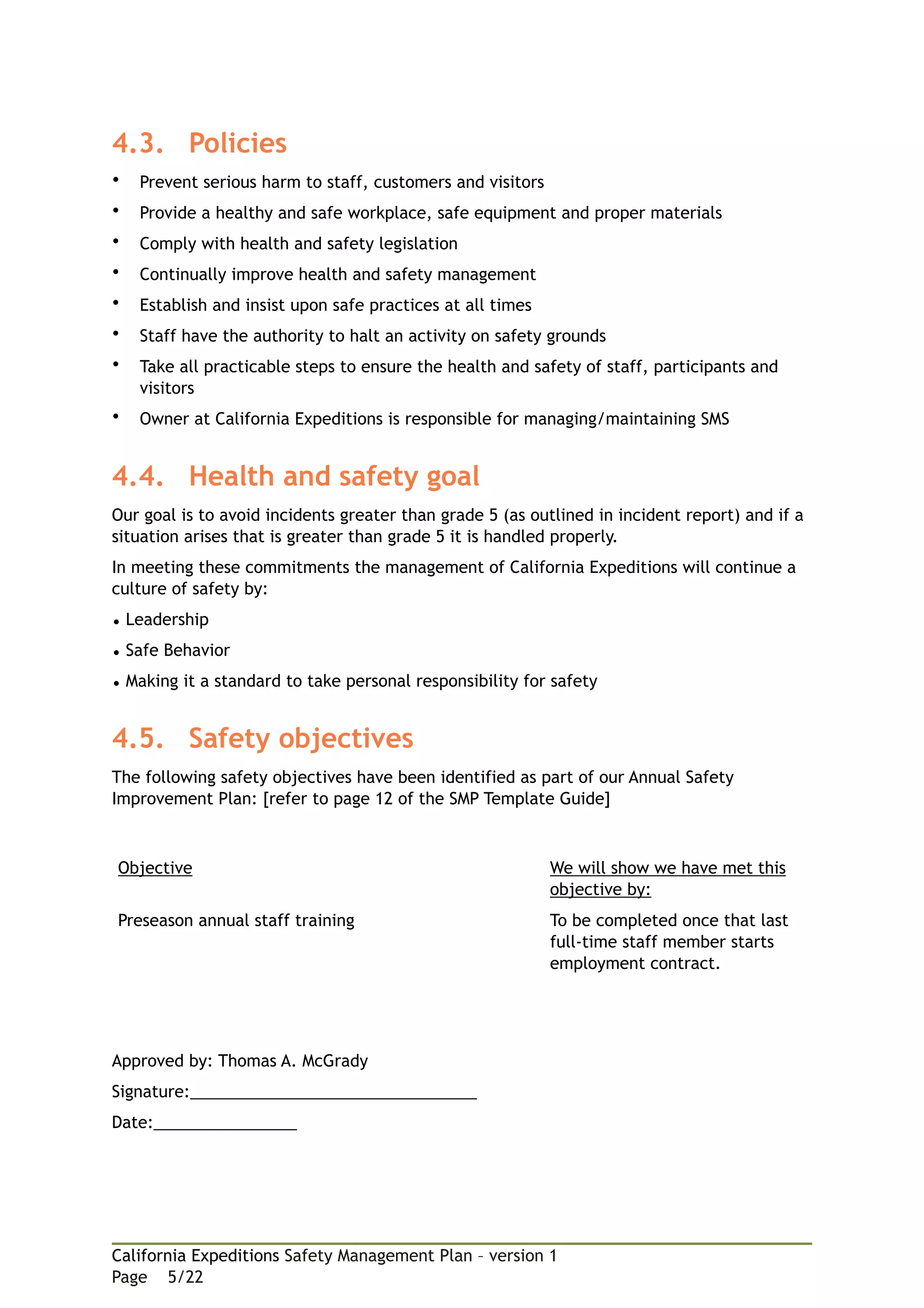 Safety Management Plan | PDF