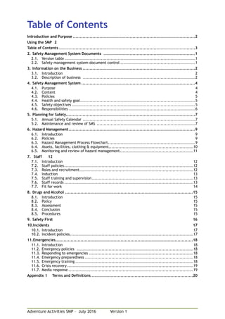 Safety Management Plan | PDF