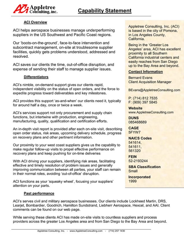 Appletree Consulting Capability Statement | PDF