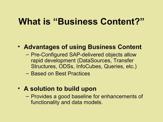 SAP BI Overview | PPT