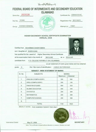 Academic Certificate | PDF