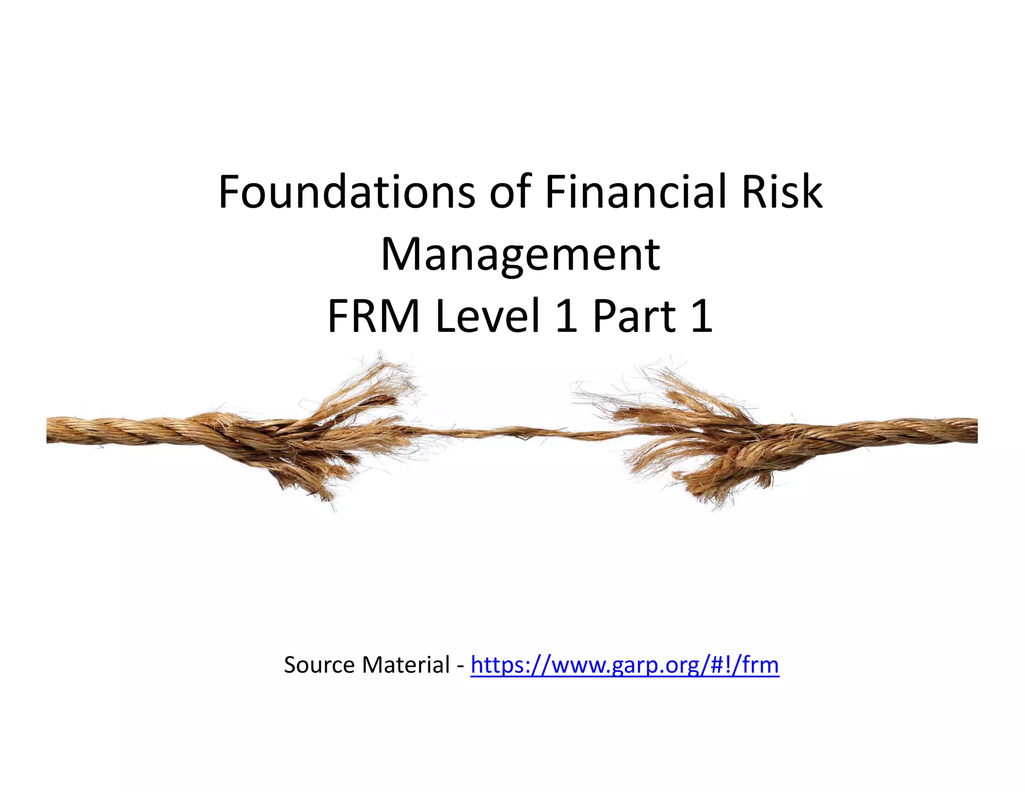 FRM - Level 1 Part 1 - Foundations of Risk Management | PDF