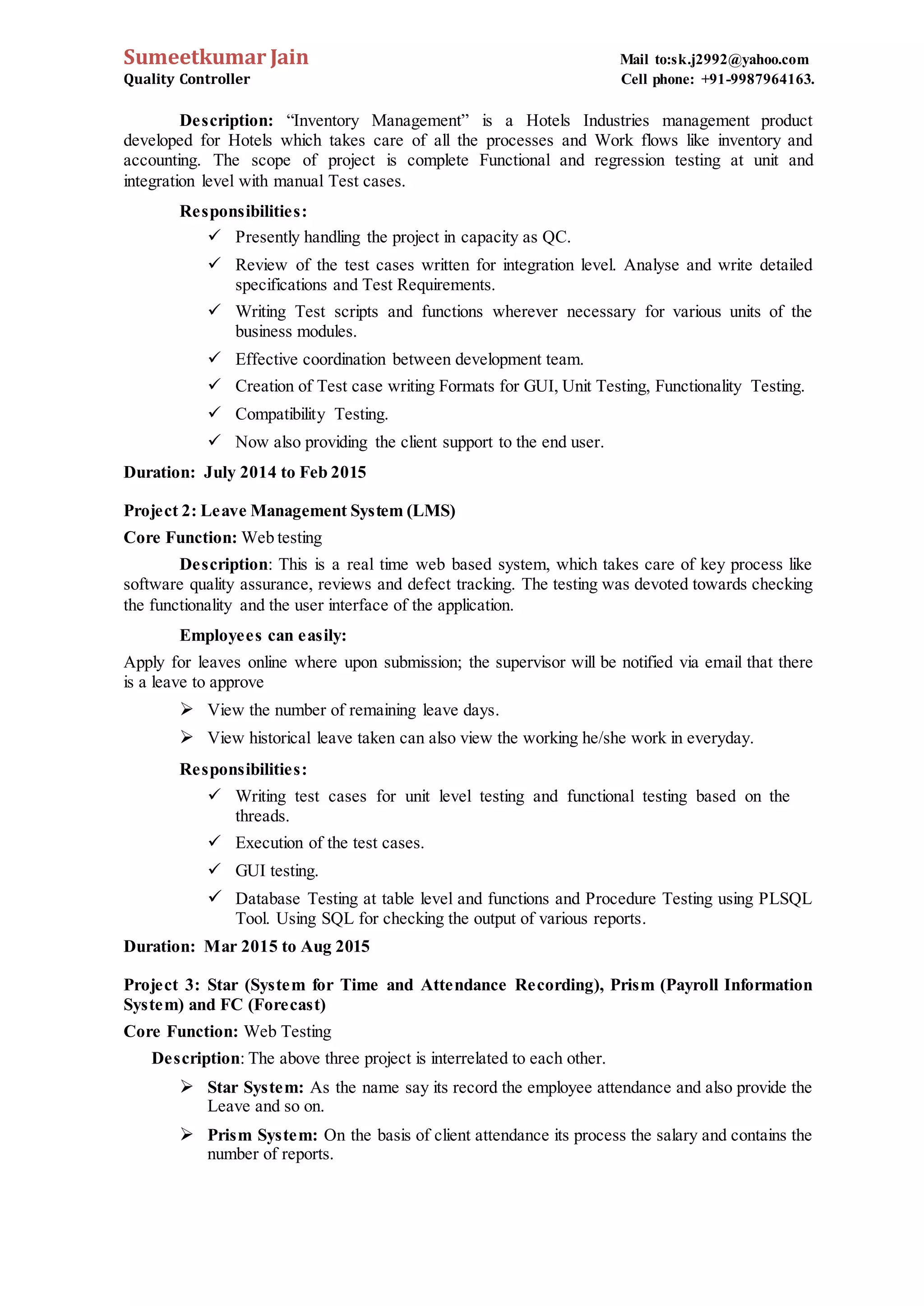 Quality Controller | PDF