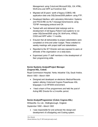 Chronological resume | PDF