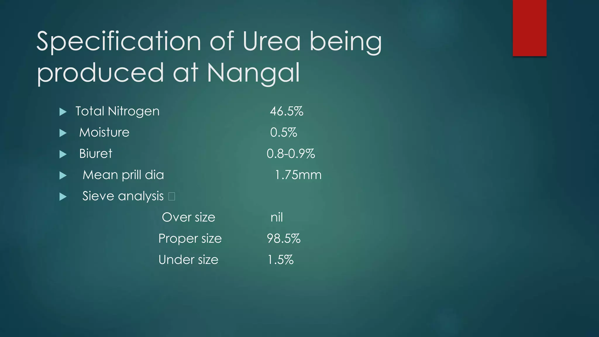 Urea plant NFL Intern report | PPTX