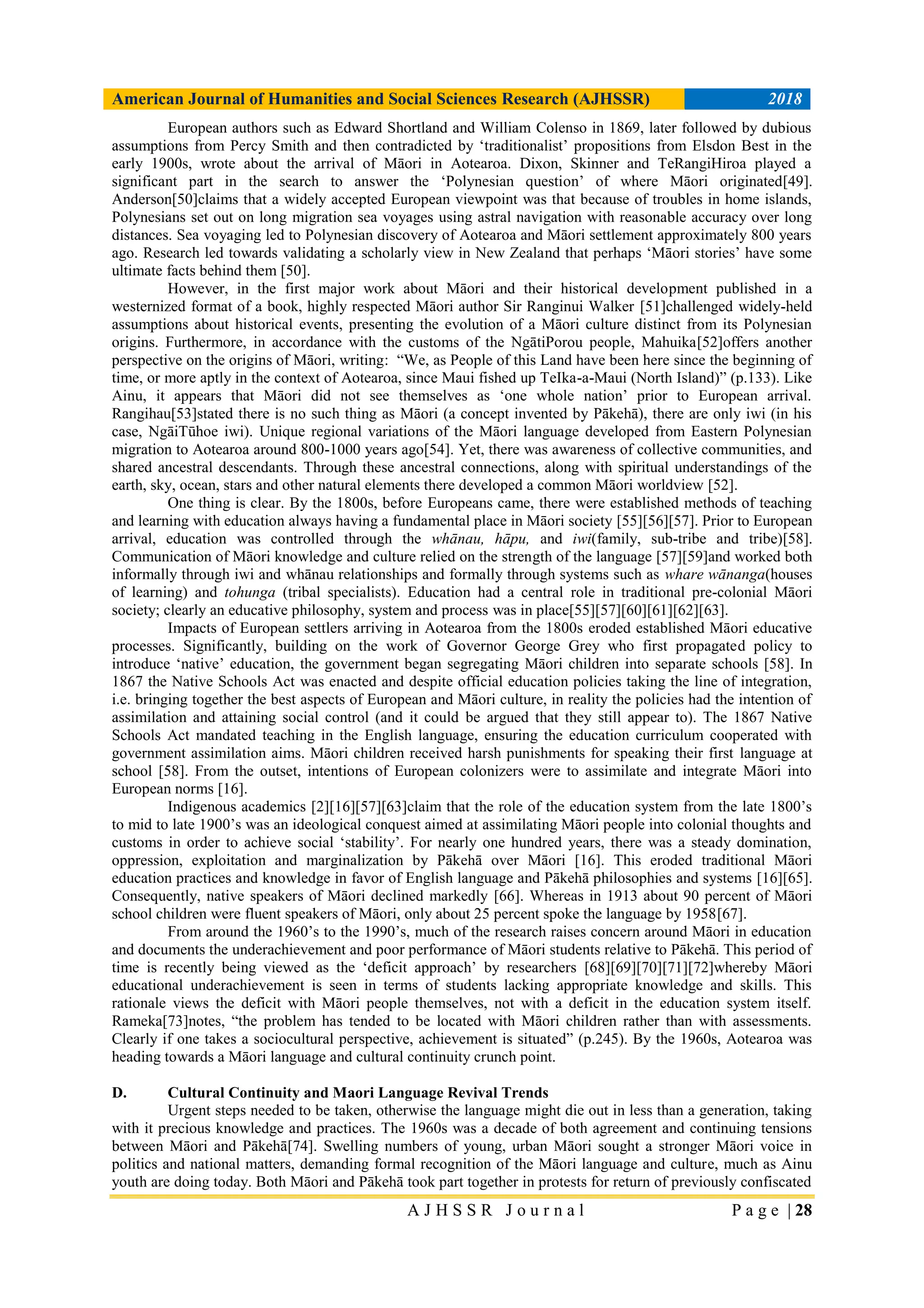 Cultural continuity, Indigenous identity, language and education ...