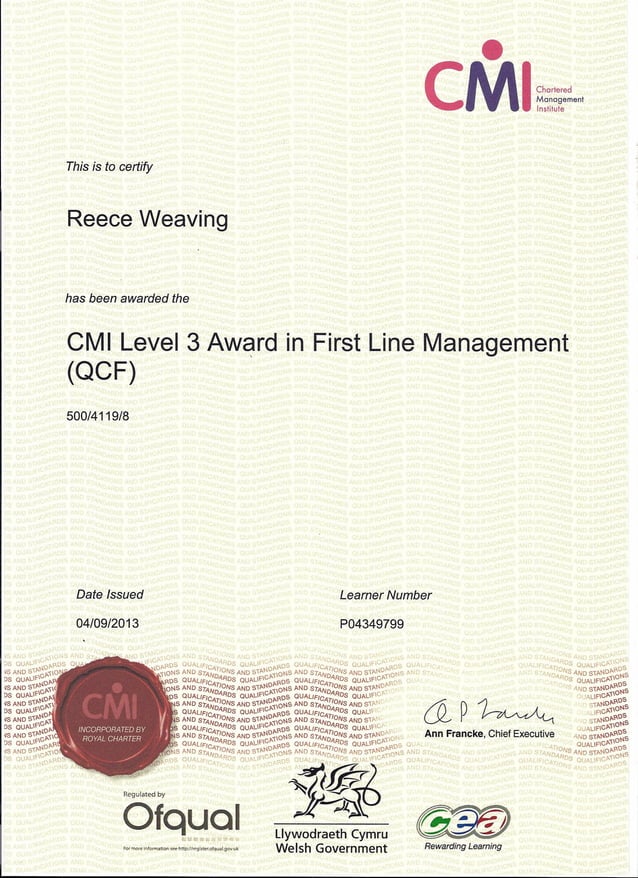 CMI Level 3 Award in First Line Management (QCF) | PDF