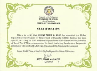 COMMUNITY INVOLVEMENT CERTIFICATES | PDF