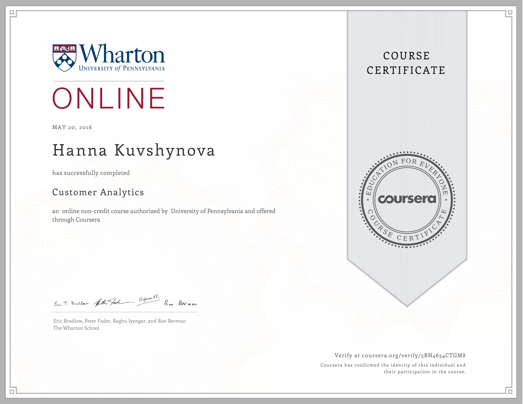 Coursera Certificate | PPT