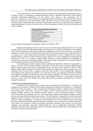 “The Effectiveness and Efficiency of the Various Graduate Recruitment Methods” | PDF