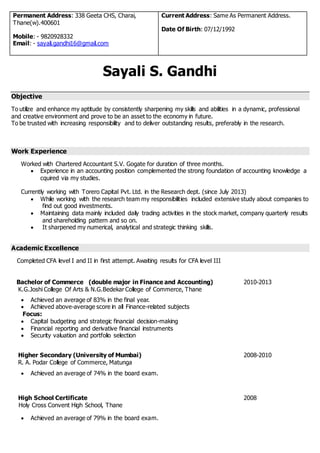 CV Sayali Gandhi | DOCX