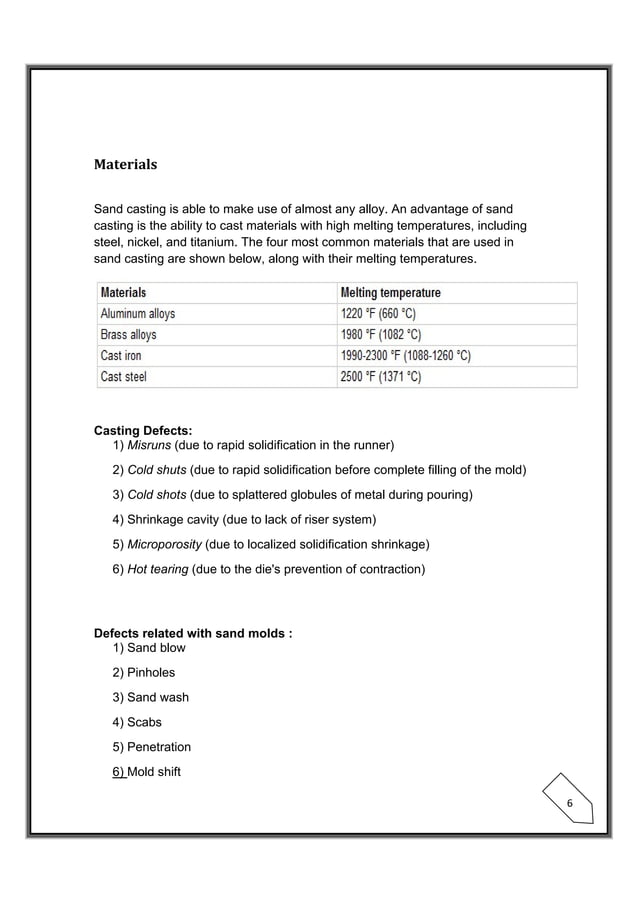 Sand Casting | PDF
