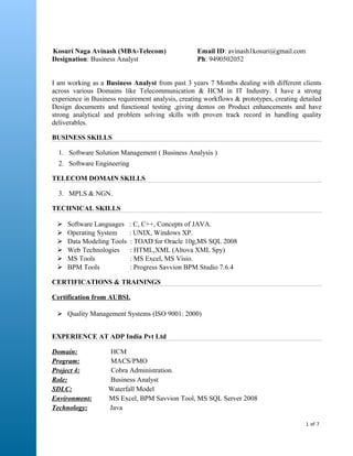 K N Avinash_ MBA_ BA | DOC