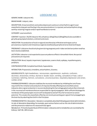 LIDOCAINE HCL | PDF