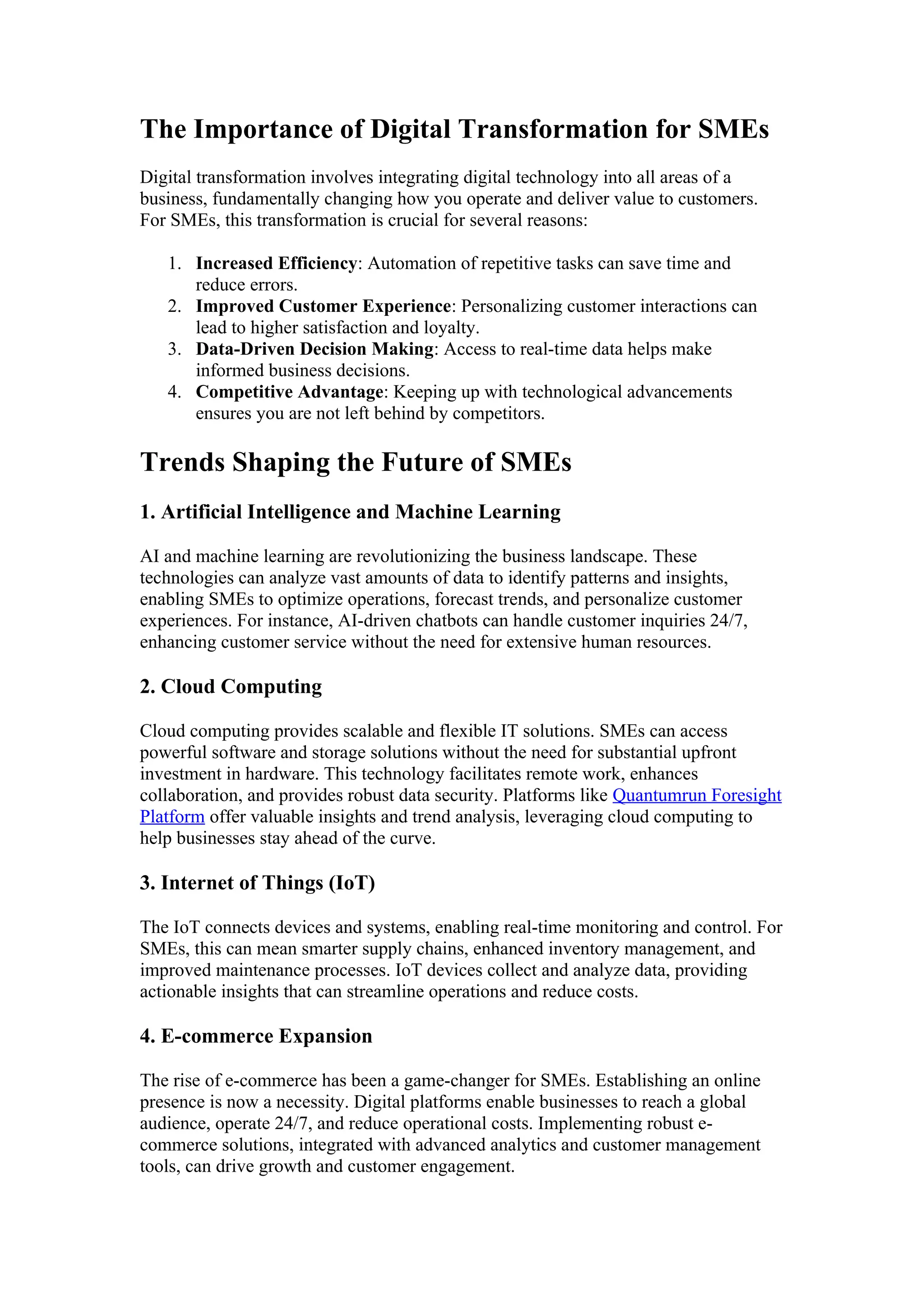 The Future of SMEs: Understanding Digital Transformation | DOCX