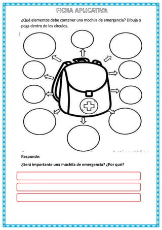 LA MOCHILA DE EMERGENCIA.IMPORTANTE PARA SABER | PDF